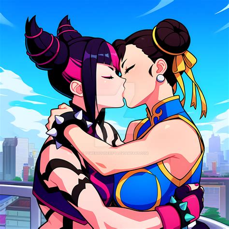 Juri And Chun Li Romantic Kiss By Powerhouserift On Deviantart