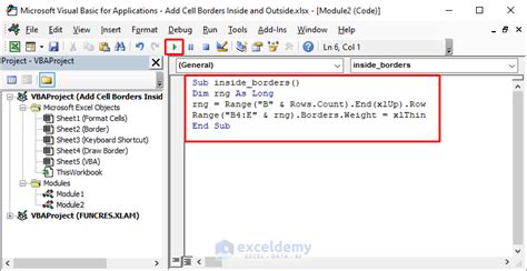 How To Add Cell Borders Inside And Outside In Excel Methods