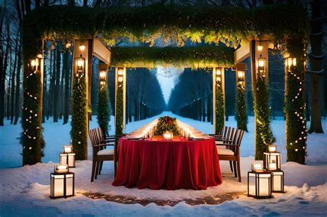 Premium Photo A Romantic Table Set Up For A Romantic Dinner Party