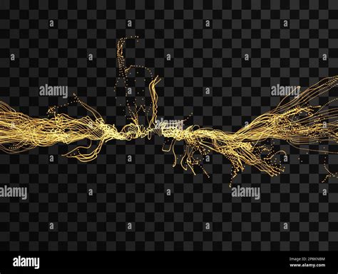 Array With Dynamic Particles Wavy Background Composition With Motion