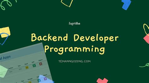 Backend Developer Programming When You Become A Backend Developer
