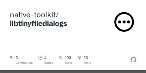 GitHub Native Toolkit Libtinyfiledialogs