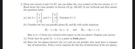 Solved Given Two Vectors U And V In R One Can Define The Chegg Com