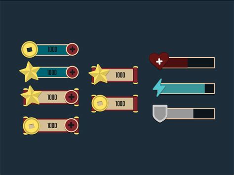 Mobile Game Ui Status Bars By Fabrizio Maggio On Dribbble