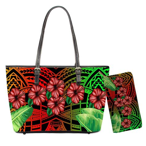 Buy Tropical Red Hibiscus Flower Polynesian Samoa Tribal All Over Print