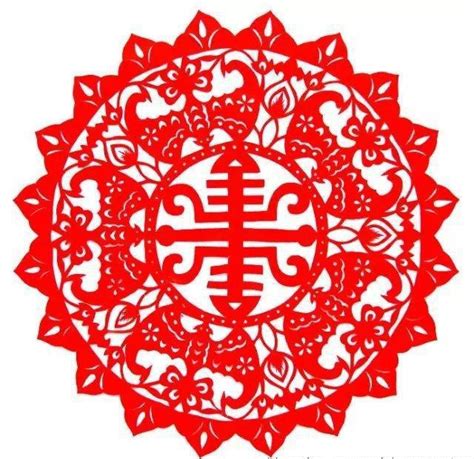 剪纸 传统文化剪纸之吉祥图案五福捧寿 蝙蝠