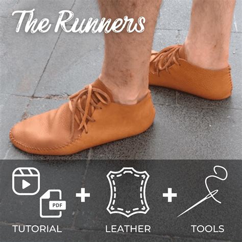 Diy Leather Moccasin Kit Barefoot Runner Shoemaking Video And Pdf Tutorial Etsy
