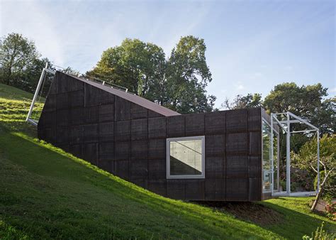 Tick Shaped Art Studio Follows The Slope Of An Austrian Hillside
