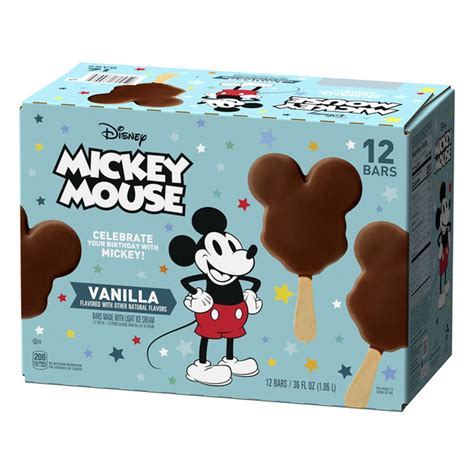 Disney Mickey Mouse Vanilla Light Ice Cream Bars 12 Ct Delivery Or