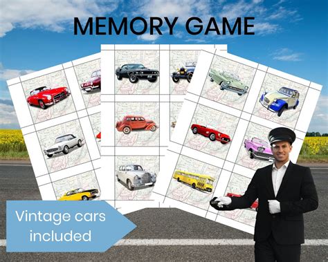 Memory Game Vintage Car Matching Game Adult Brain Games For Seniors Dementia Memory Activity