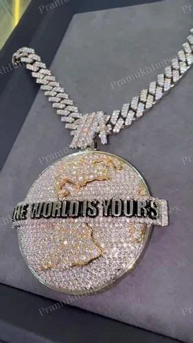 Vvs Moissanite Diamond Map Pendant Custom Pendant Iced Out Rapper