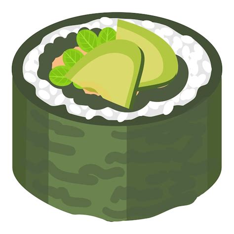 Premium Vector Green Sushi Icon Cartoon Vector Roll Food Maki Japanese