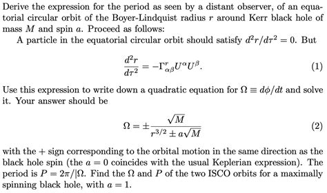 Derive The Expression For The Period As Seen By A