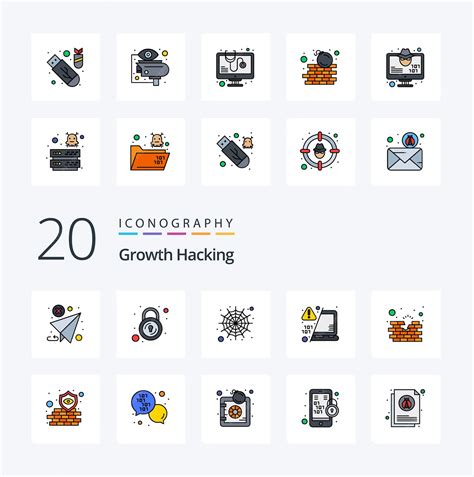 Premium Vector 20 Hacking Line Filled Color Icon Pack Like Construction Warn Security Transfer