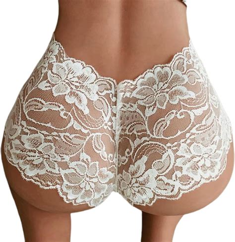 Lyntyaou Womens Sexy Underwear Lace See Through Panties Ladies Sexy