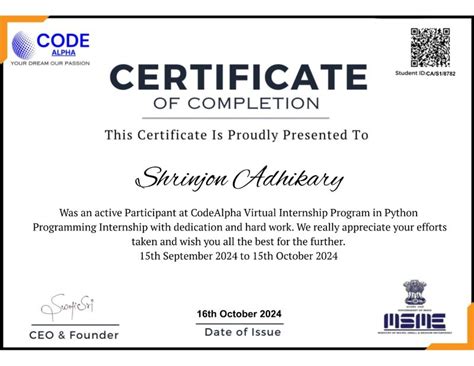 I Received The Internship Certificate And Letter Of Recommendation From