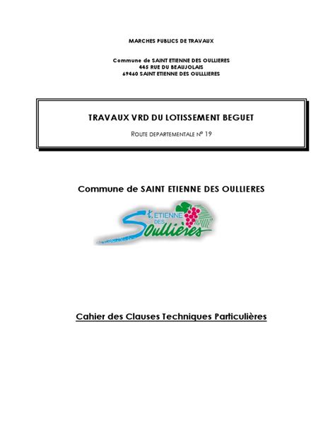 Modèle Cctp Pour Travaux Vrd Pdf Matériaux Ingénierie Civile