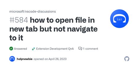 How To Open File In New Tab But Not Navigate To It · Microsoft Vscode Discussions · Discussion