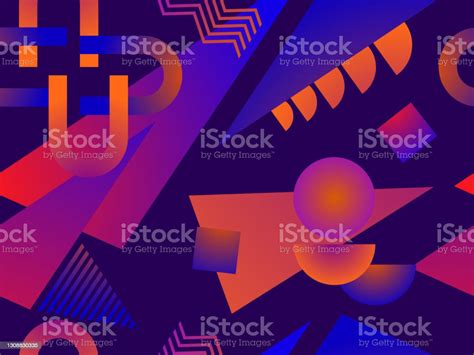 80 년대 스타일의 그라데이션 기하학적 매끄러운 패턴 신디웨이브 복고풍 배경 레트로 웨이브 종이 광고 재료 및 직물에 인쇄배경 벡터 일러스트레이션 모양에 대한 스톡 벡터