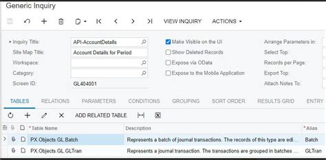 Adding So To Account Details Screen • Acumatica Generic Inquiries