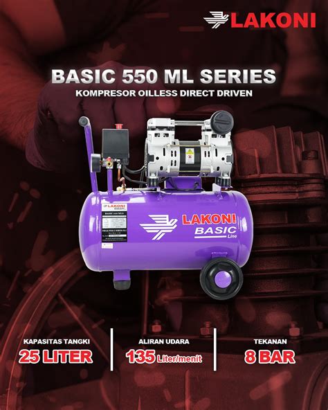 Lakoni Indonesia Basic 550 Ml Series Kompresor Oilless Direct Driven
