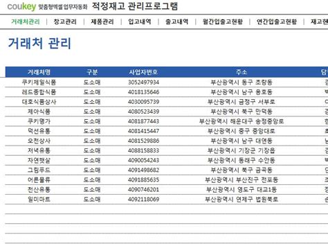 적정재고 관리프로그램 품목별 거래처별 창고별 조회 다운로드 무제한 이용가능 맞춤제작서비스제공 중소기업용 쉬운 관리