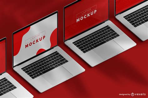 Laptop Computer Mockup Set Psd Editable Template