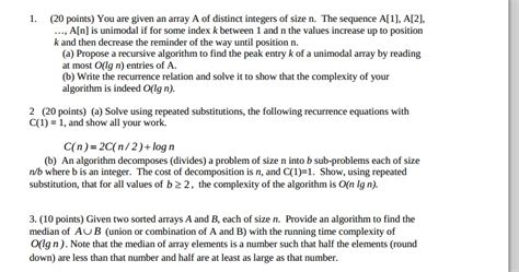 Solved You Are Given An Array A Of Distinct Integers Of Size