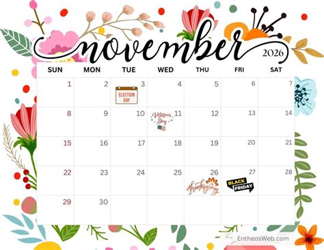 November 2026 Calendar Printables Entheosweb
