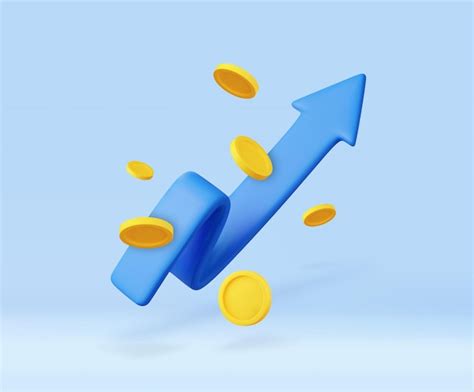 Premium Vector 3d Growth Stock Chart With Coins Investing Icon