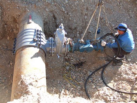 부단수 천공 및 새들분수전 시공 D700x300mm 부단수 활정자관 시공 전경