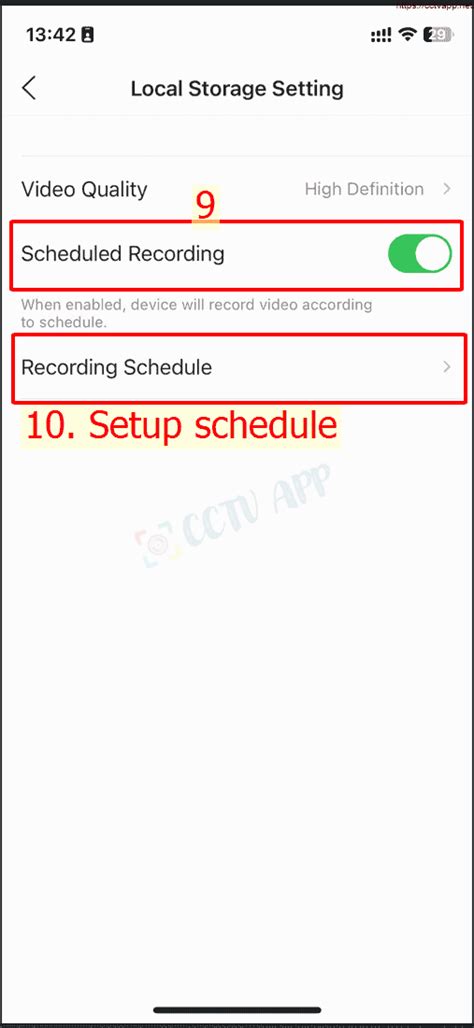 Recording Settings On Camera Imou Application System