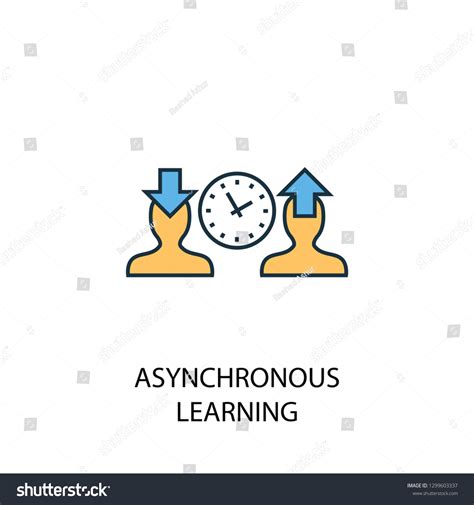 Asynchronous Learning Concept 2 Colored Line Stock Illustration 1299603337 Shutterstock