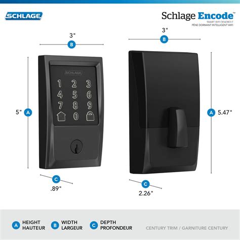 Schlage Encode Smart Wifi Deadbolt With Century Trim Rated Aaa