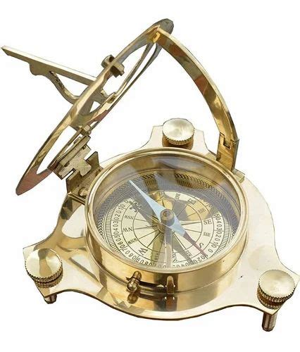 Golden Nautical Brass Sundial Compass Packaging Type Box Size