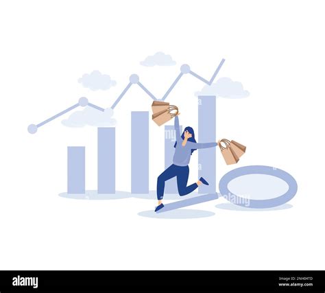 Customer Insightoptimizing Customer Experience Concept Happy Woman Consumer Holding Full Of