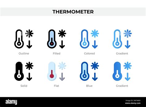 Thermometer Icons In Different Style Thermometer Icons Set Holiday
