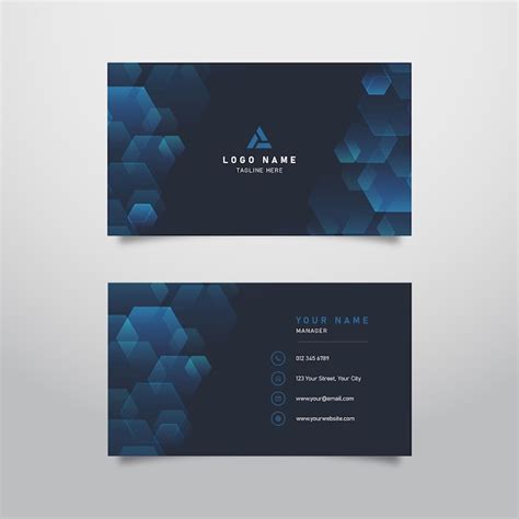 Premium Vector Modern Hexagonal Business Card Template
