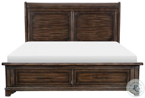 Boone Rustic Brown California King Platform Storage Bed From