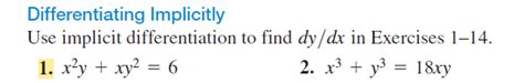 Solved Differentiating Implicitlyuse Implicit