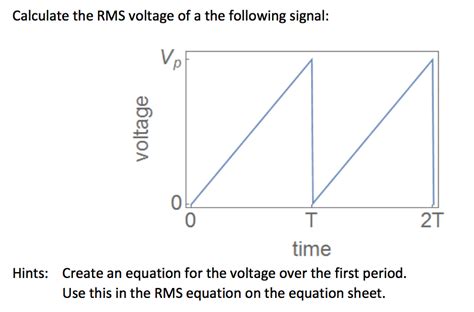 Solved Calculate The Rms Voltage Of A The Following Signal