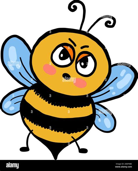 Angry Bee Illustration Vector On White Background Stock Vector Image