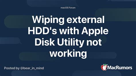 Wiping External Hdds With Apple Disk Utility Not Working Macrumors