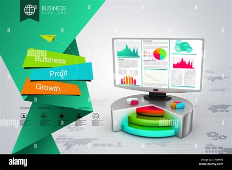 Stock Chart Showing The Computer Monitor Stock Photo Alamy