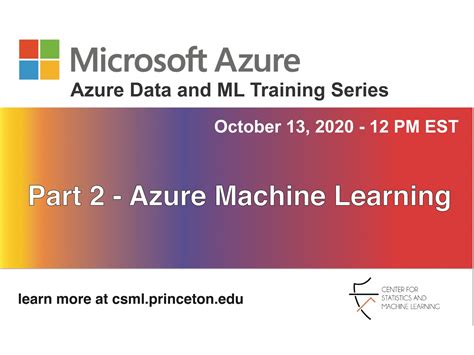 azure machine learning center for statistics and machine learning