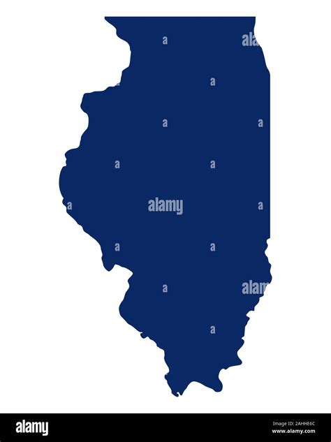 Map Of Illinois In Blue Colour Stock Photo Alamy
