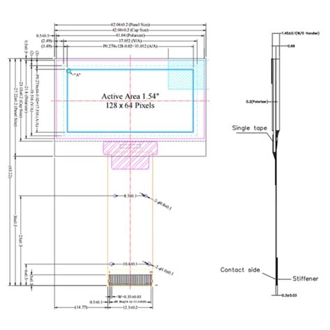 24 Pin 128 64 Yellow Oled Display Spi I2c Interface Monochrome Lcd