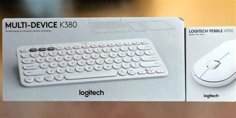 Logitech K380 Multi Device Bluetooth Keyboard And Logitech Pebble M350 Wireless Mouse White