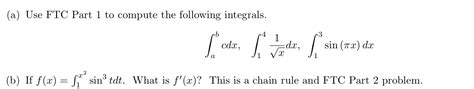 Solved A Use FTC Part To Compute The Following Chegg Com
