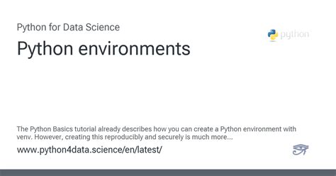 Python Environments Python For Data Science